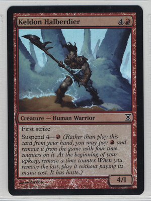 Magic the Gathering Keldon Halberdier Time Spiral Foil x1 MTG Free ...