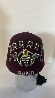 Vintage Shriners Fez Ararat Hat Craddock Uniforms Band Heavily Jeweled ...