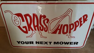 LARGE METAL SIGN VINTAGE GRASSHOPPER LAWN MOWER | eBay