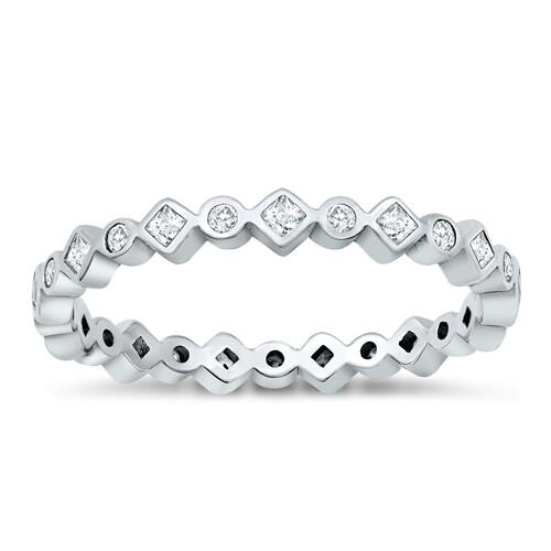 NEW! Sterling Silver 925 SILVER RING CLEAR BAND DESIGN SIZES 5-10 | eBay