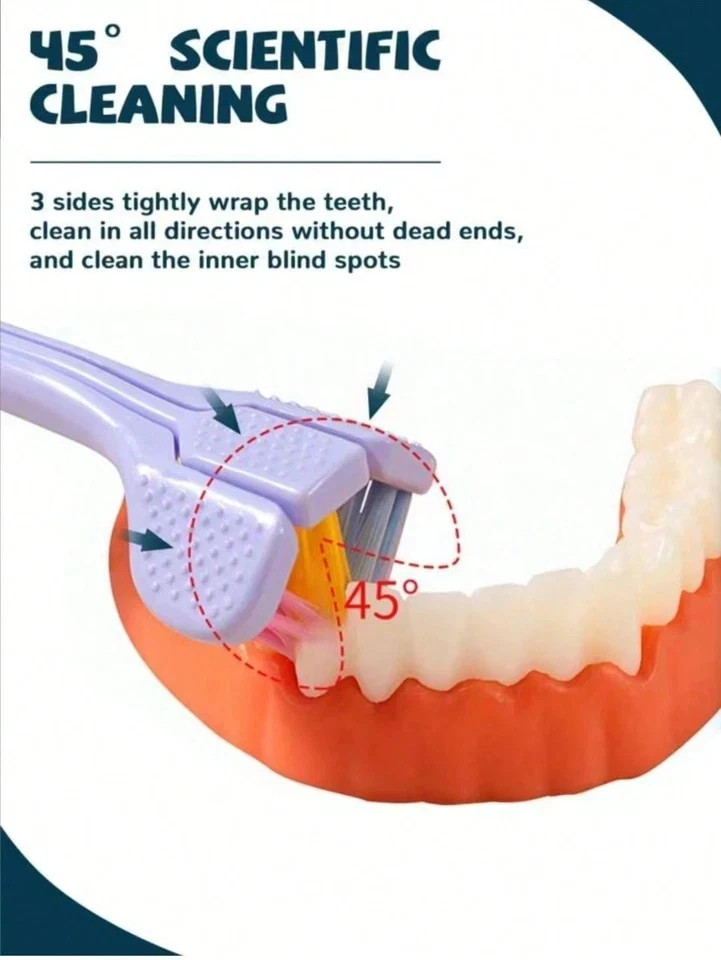 3 Sided Autism Toothbrush Three Bristle Travel Toothbrush Ultra Fine ...