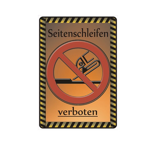 Sign sign sign note "side loops prohibited" workshop construction site ...