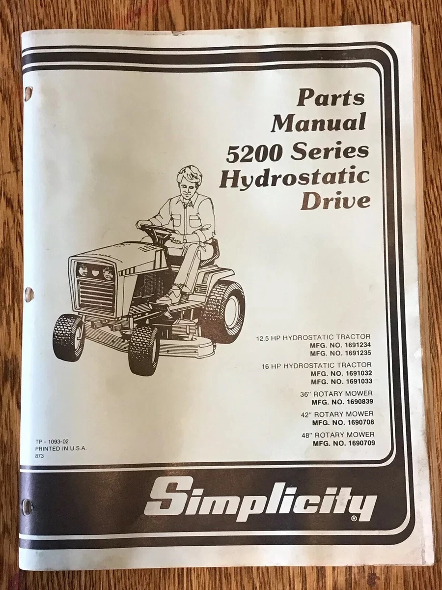 Vintage Simplicity Garden Tractor Parts | Fasci Garden