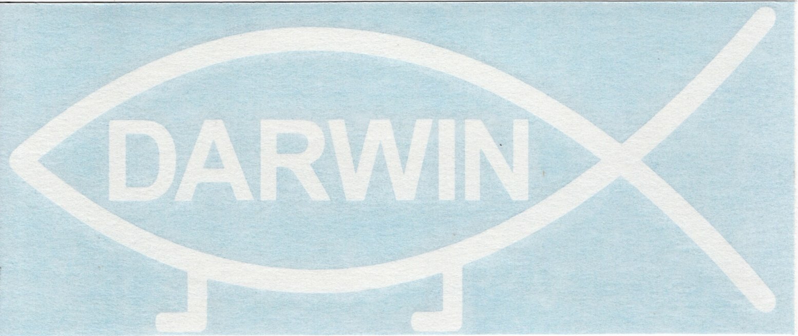 Ichthys Ichthus Darwin Evolution Fish Funny Car Window Vinyl Decal ...
