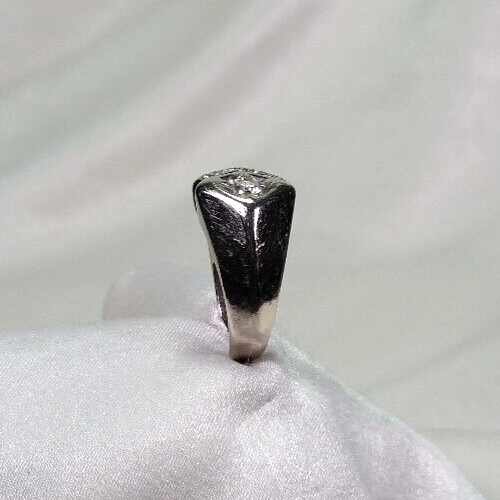 MEN'S Size 8.25 Vintage 1960s MASTERCRAFT 14K White Gold 7 Diamond Ring ...