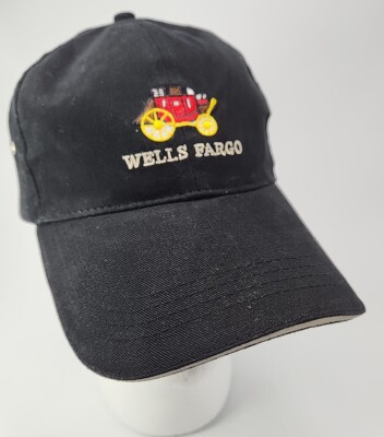 Wells Fargo Stagecoach Hat Black Adjustable Strapback Advertising Dad ...