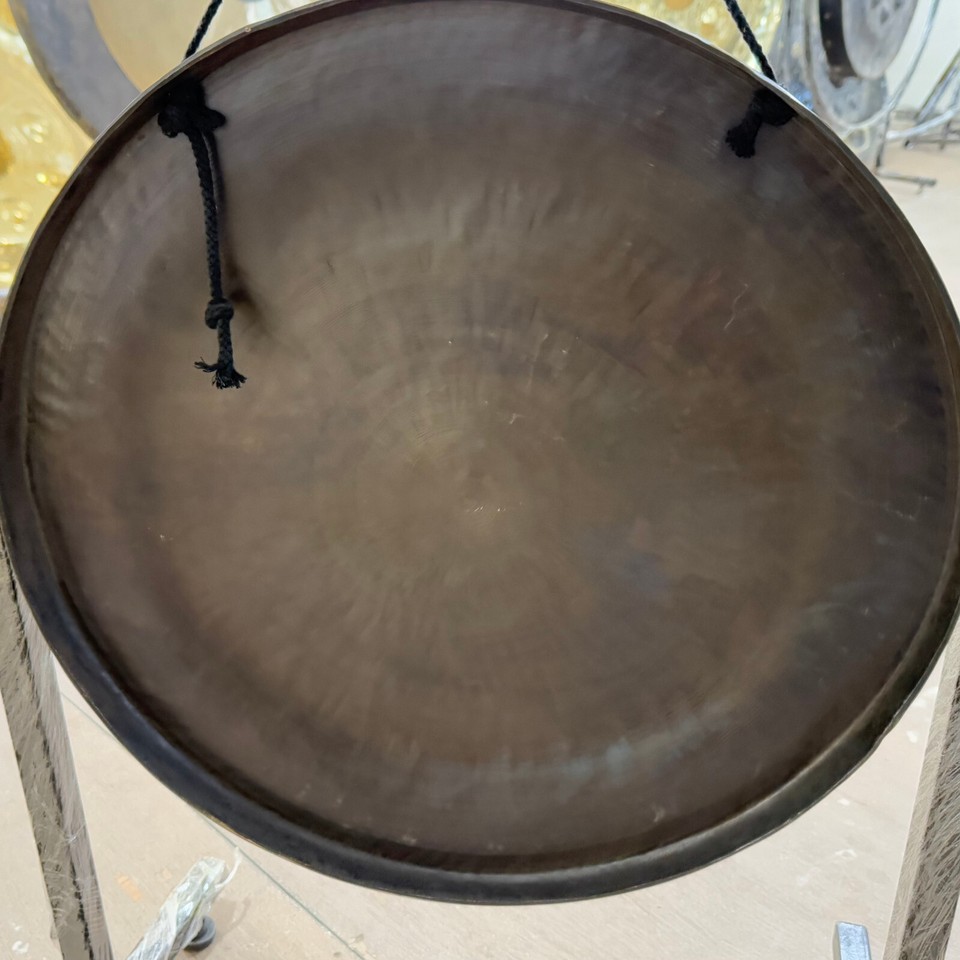 35 CM Gong-Tibetan Handmade Gong-Deep Sound Vibration Gong-Yogi Carved ...