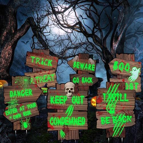 Halloween Decorations Beware Yard Sign 6pcs Halloween Tombstone ...