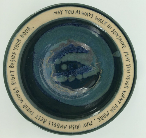 Brian Becker Clay Werks Bowl Stoneware Serving Pottery Irish Blessing 9 ...