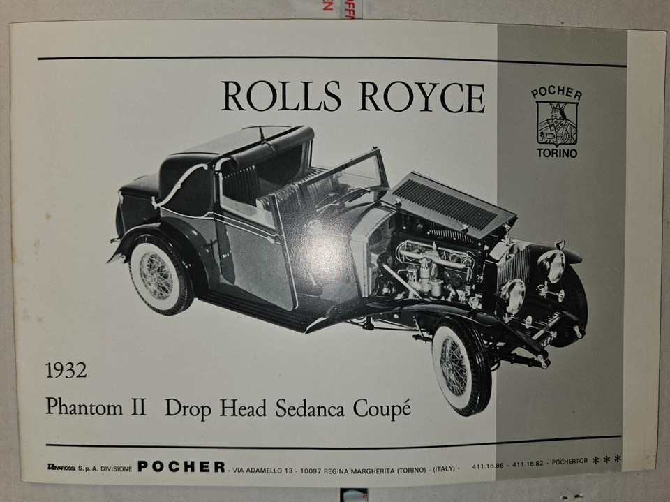 Pocher 1/8 Scale Model Car Kit 1932 Rolls Royce Phantom II Sedanca ...