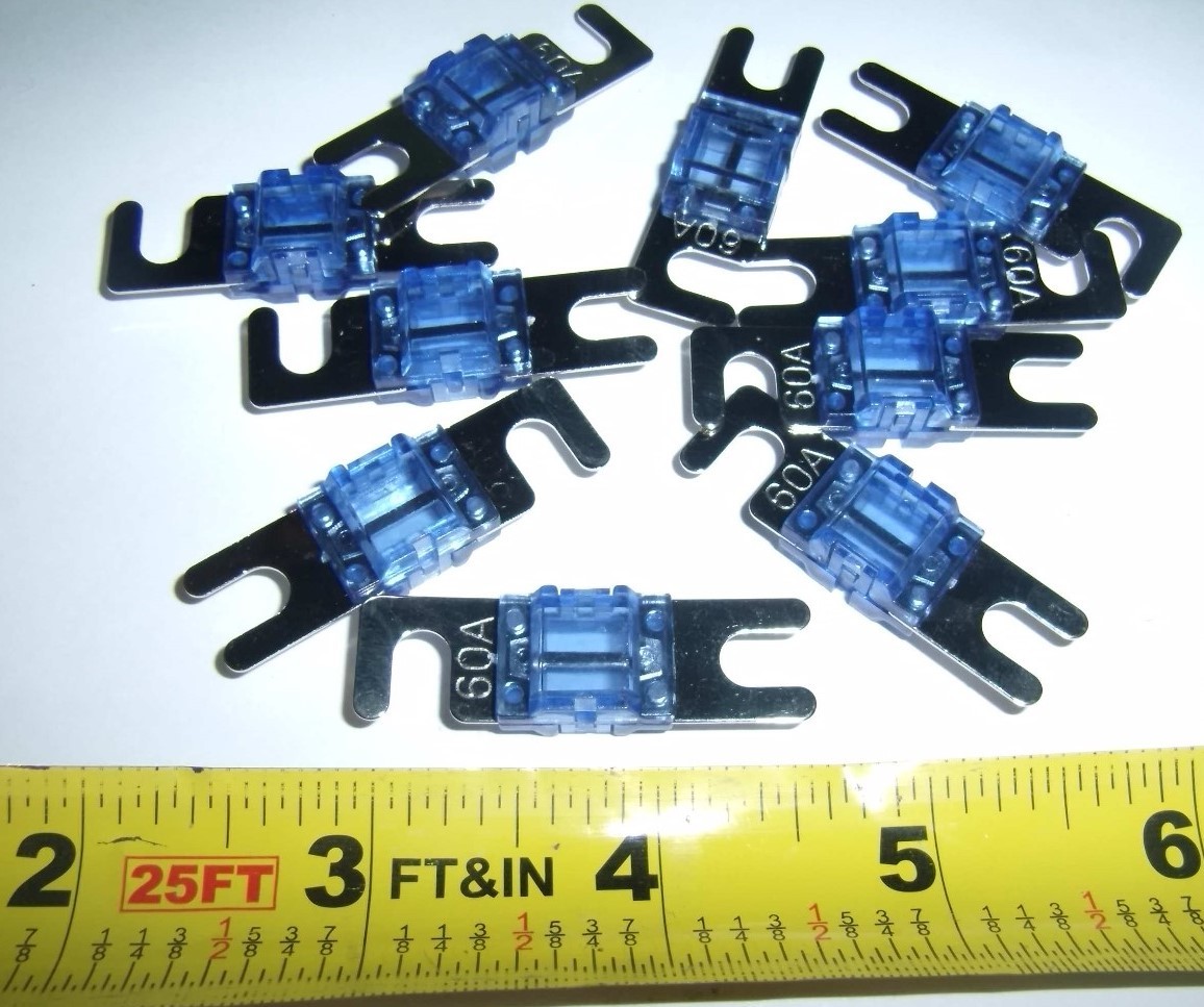2 60 Amp Mini ANL Fuses for Car Audio Power Wire Adding an Amplifier ...