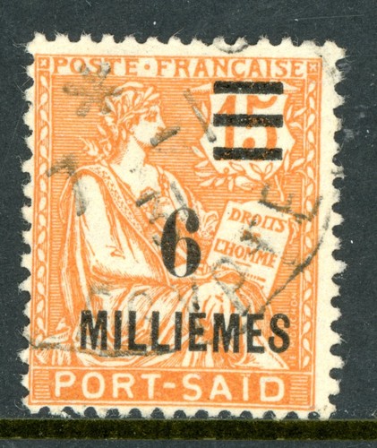 French Colonies in Egypt 1899 Port Said 6m Orange Sc #74 VFU L985 | eBay