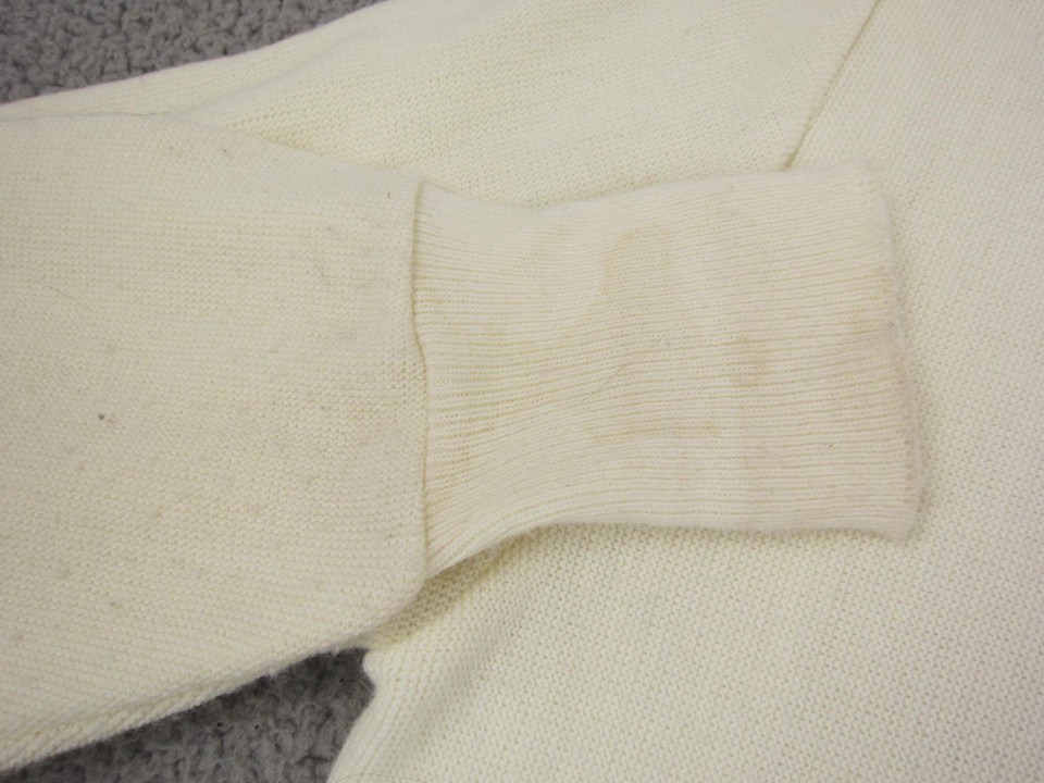 Vintage Jantzen Cardigan Mens Large Creme Sweater Made in USA 80s 90s ...