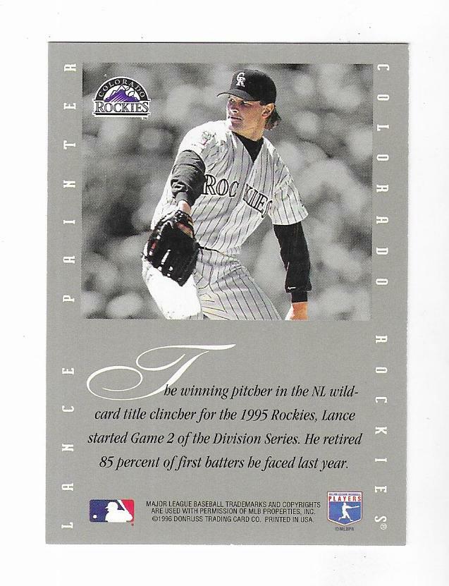 Lance Painter 96 LEAF SIGNATURE EXTENDED SERIES MLB AUTOGRAPH CARD ...