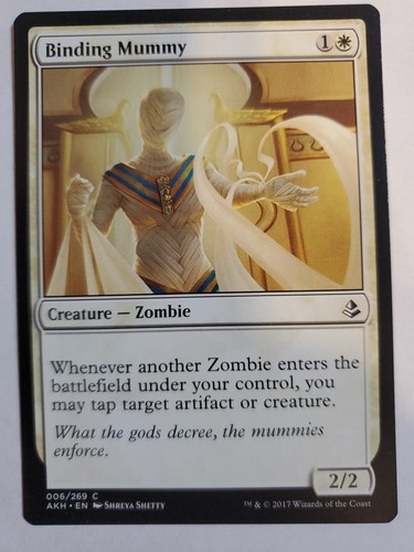 MTG Magic The Gathering Card Binding Mummy Creature Zombie White ...