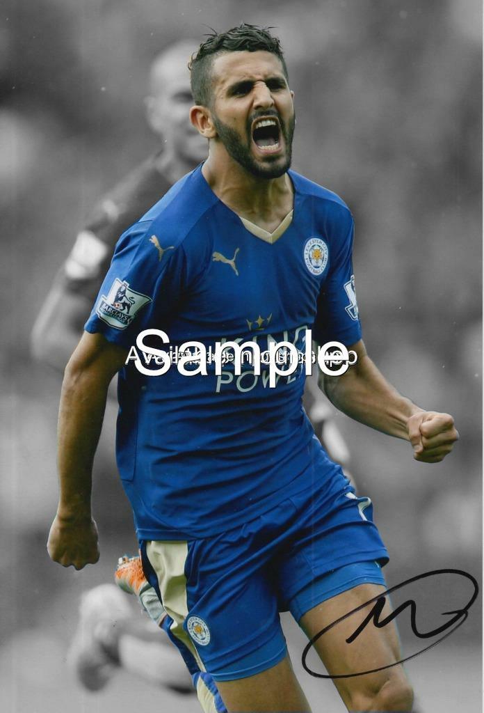 Signed Riyad Mahrez Leicester City Autographed Photo Photograph Picture ...