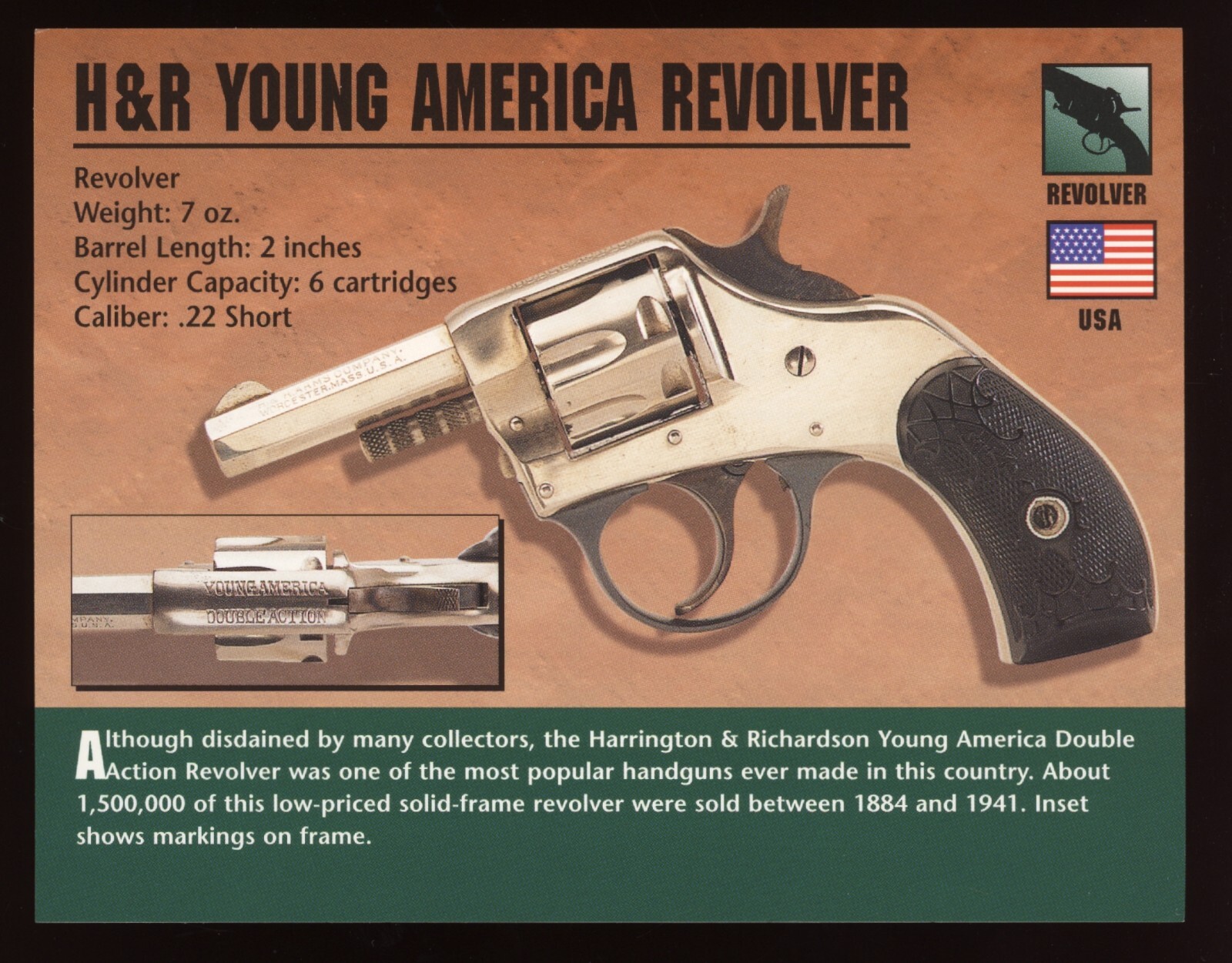 H&R Young America Revolver Atlas Classic Firearms Card | eBay