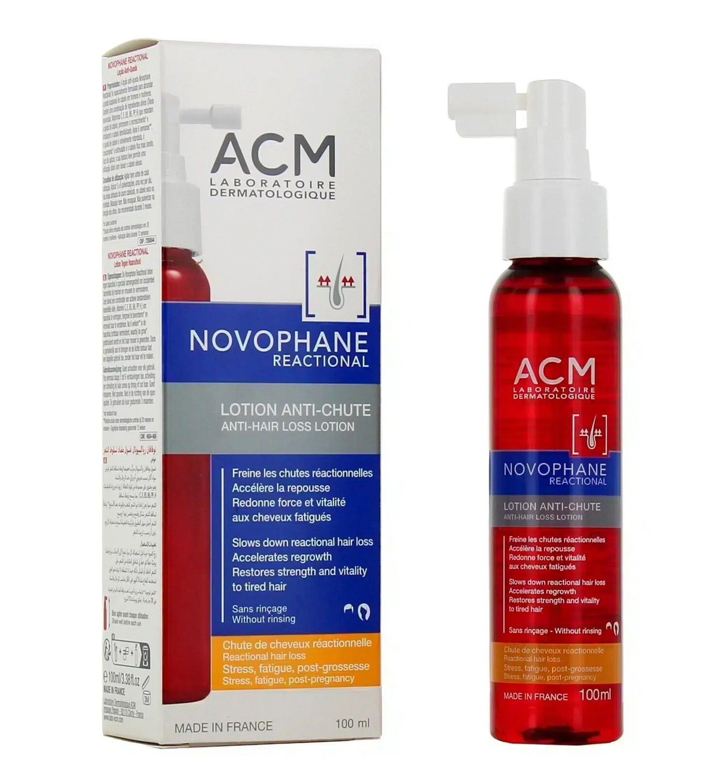 Anti-Hair Loss Lotion ACM NOVOPHANE REACTIONAL Lotion Anti-Chute 100ml ...