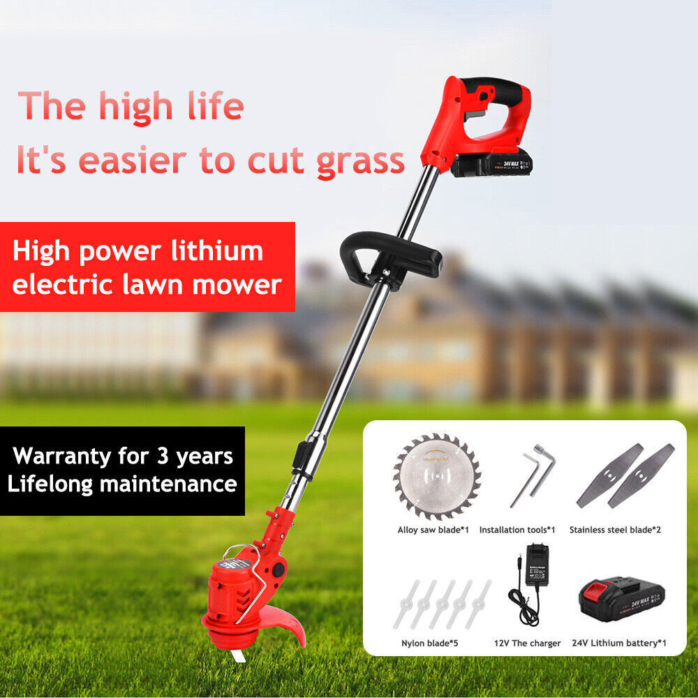 24V 600W 120 min Battery String Line Trimmer Whipper Snipper Electric ...