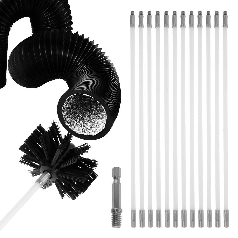 14 Pcs Chimney Sweep Kit Flexible Chimney Cleaning Kit Nylon Air Duct ...