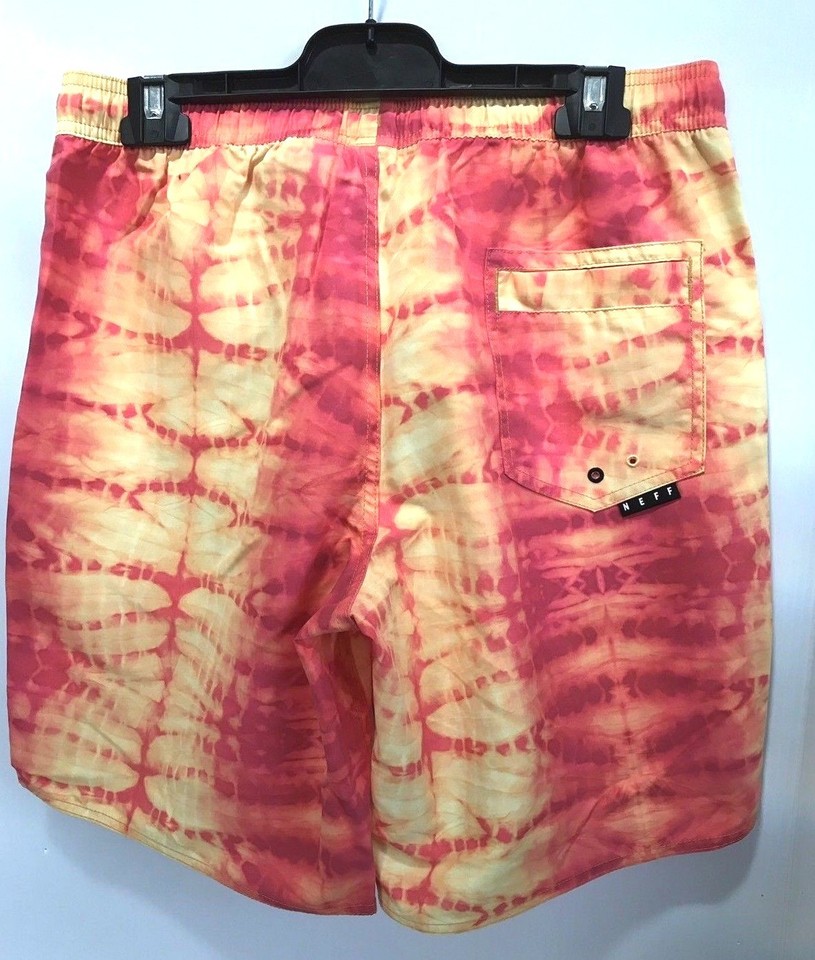 NEFF DAILY HOT TUB SHORT Swim Trunks BONFIRE WASH Size MEDIUM code DD50 ...