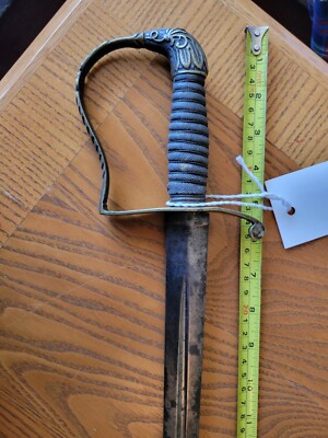 BEAUTIFUL Antique 1776 Double Edged Star Etched Eagle Head Sword dagger ...