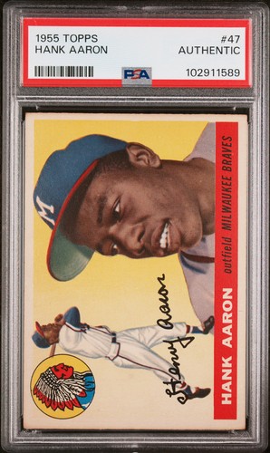 1955 TOPPS #47 HANK AARON PSA AUTHENTIC | eBay