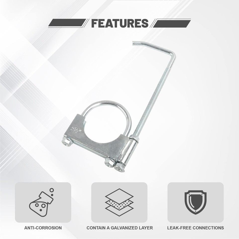 Exhaust Clamp With Hanger fit 2.5 Inch Pipe Universal On Hanger 2 PCS ...