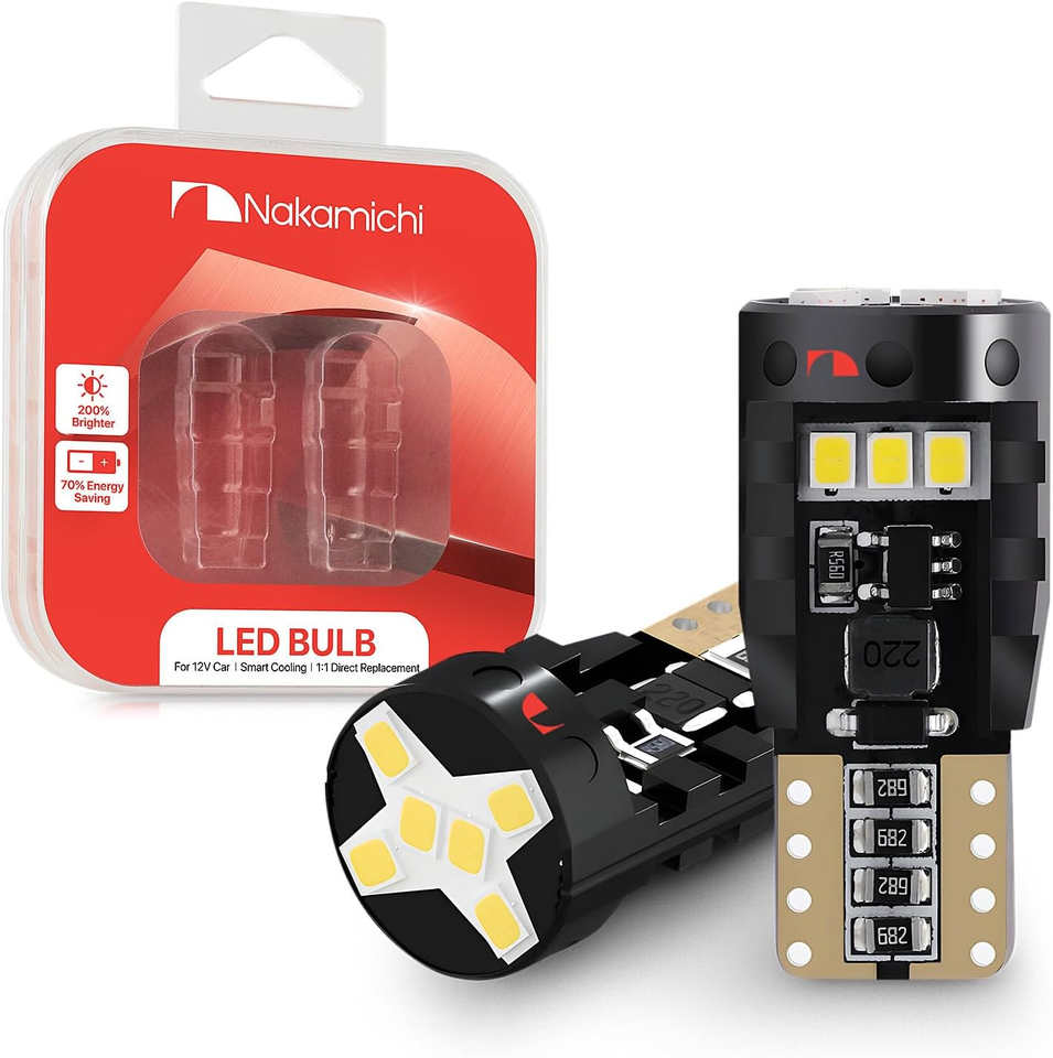 T10 W5W LED Light Bulb 168 2825 194 Wedge 12-SMD 2016 Chipset LED ...