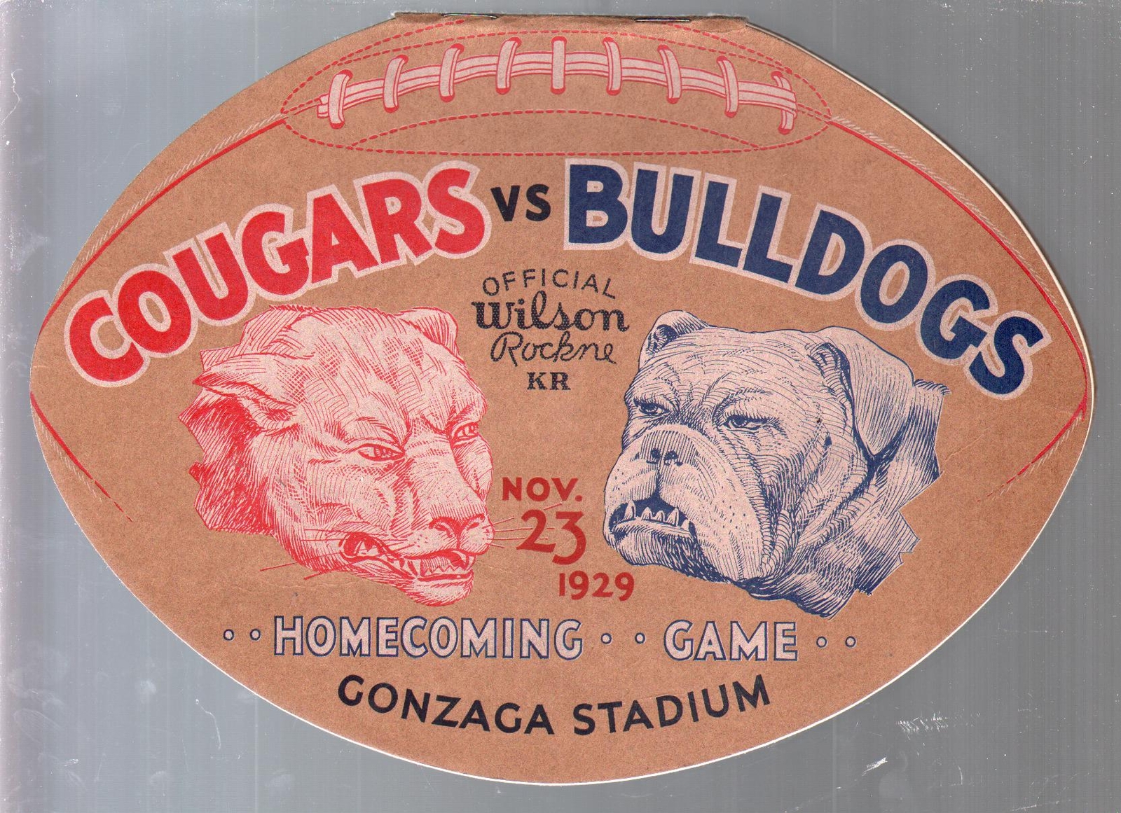 Gonzaga vs Washington State NCAA Football Program 11/23/1929-football ...