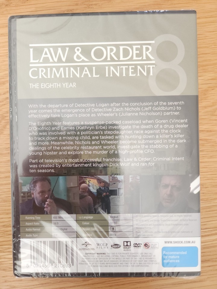 Law And Order - Criminal Intent : Season 8 (DVD, 2009) | eBay