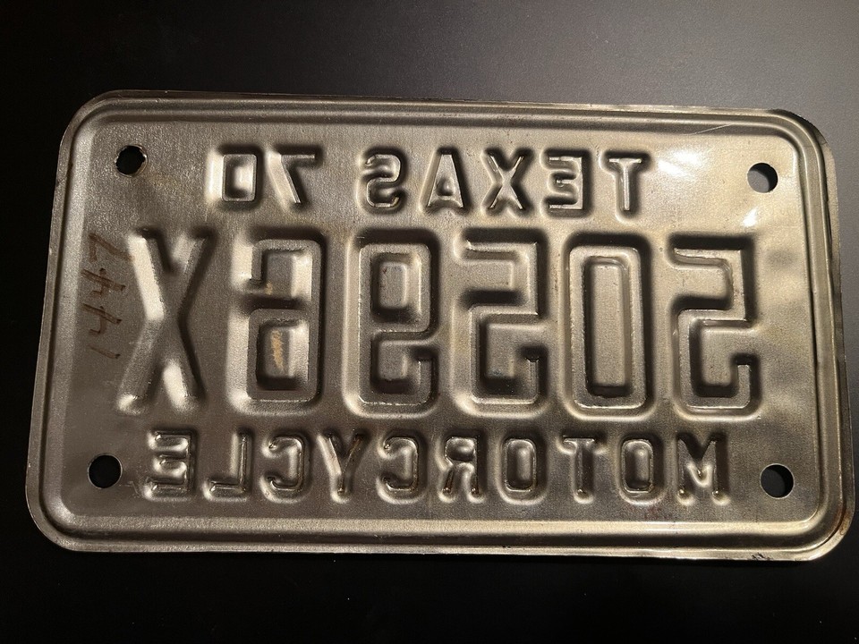 1970 Texas Motorcycle License Plate | eBay