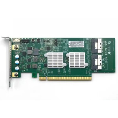 For Supermicro AOC-SLG4-4E4T Dual Port SFF-8654 x8Interface NVMe4.0 ...