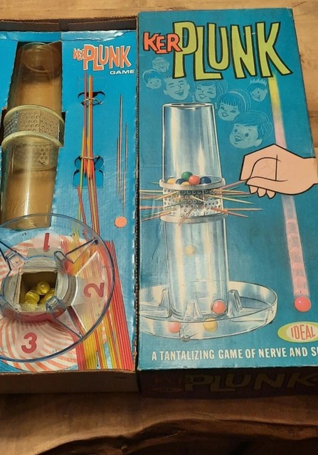 Vintage 1967 Ker Plunk Game Ideal Toys 21 Sticks 20 Marbles Kerplunk ...