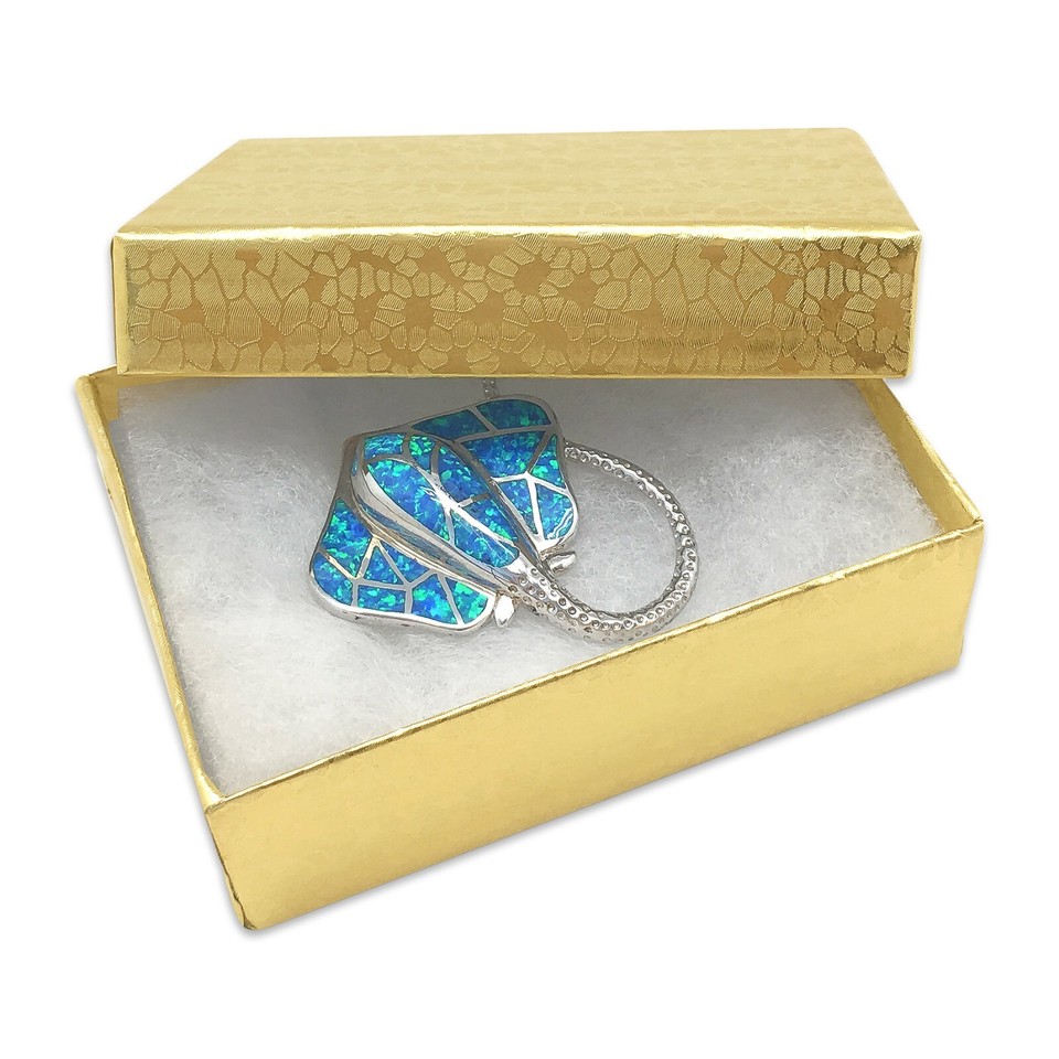 BULK 3.2x2.2x1 Cardboard #32 JEWELRY GIFT BOXES Cotton Fill Kraft Small ...