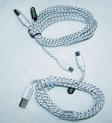 2 WHITE SIX FOOT ANDROID CHARGER CABLE CORDS MIRCO usb cell phone ...