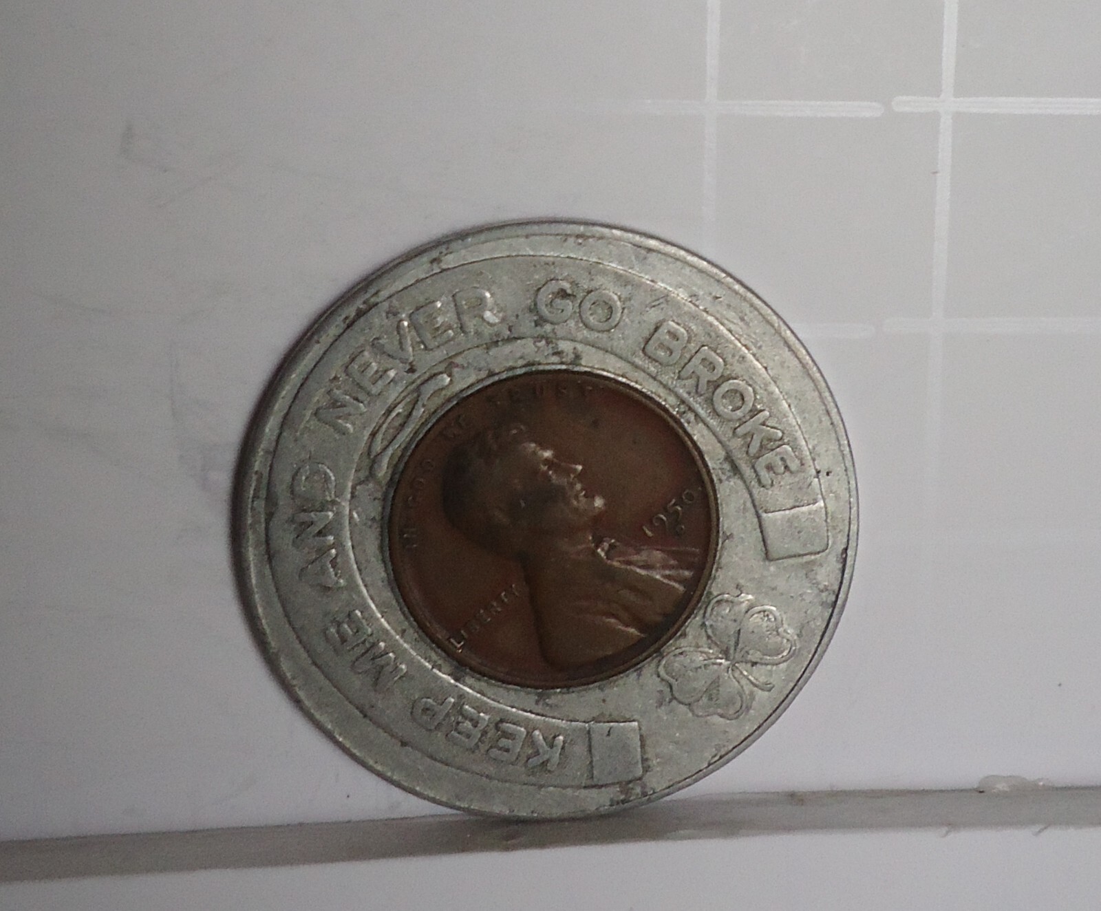 Vintage Encased Penny Good Luck Token Rexall Drug Store 1 Cent Sale ...