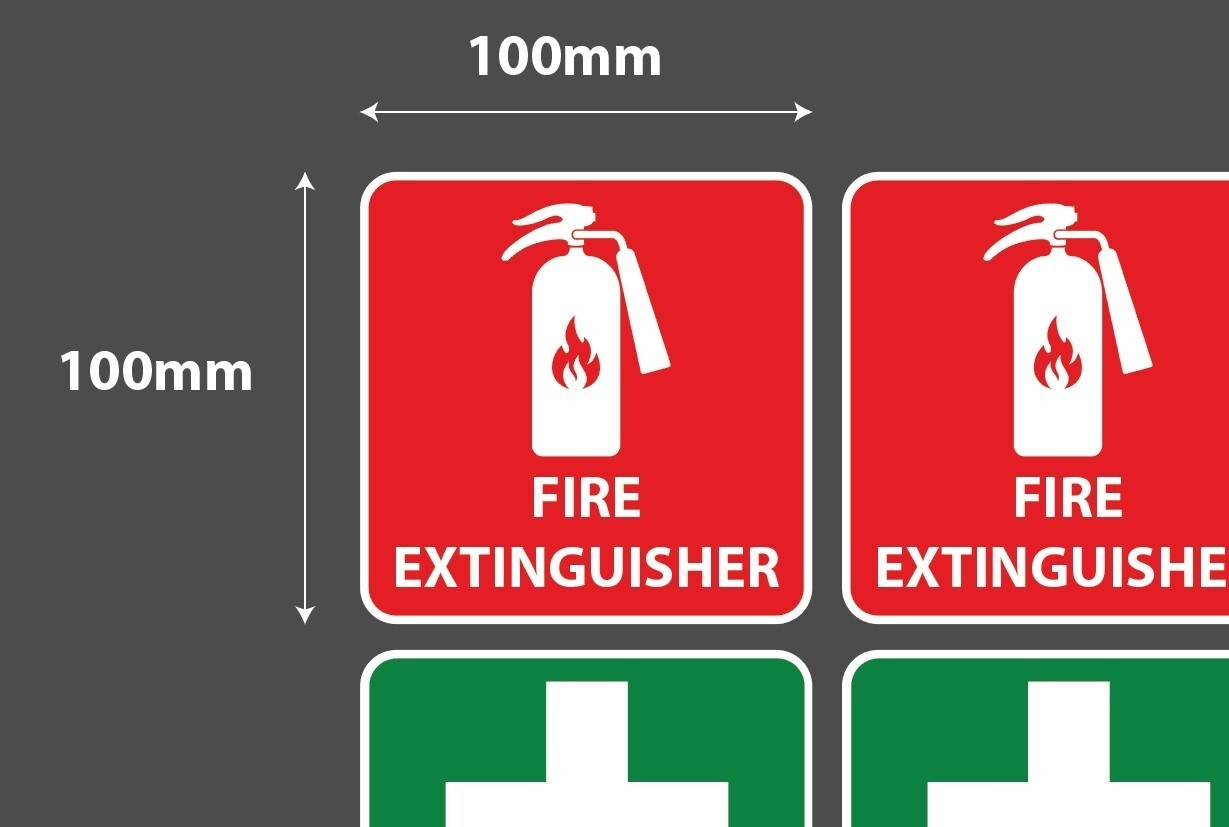 10pk First Aid / Fire Extinguisher Safety Sign OHS WHS 3m waterproof ...