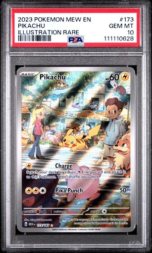2023 POKEMON MEW EN-151 ILLUSTRATION RARE #173 PIKACHU 173/165 PSA 10 ...