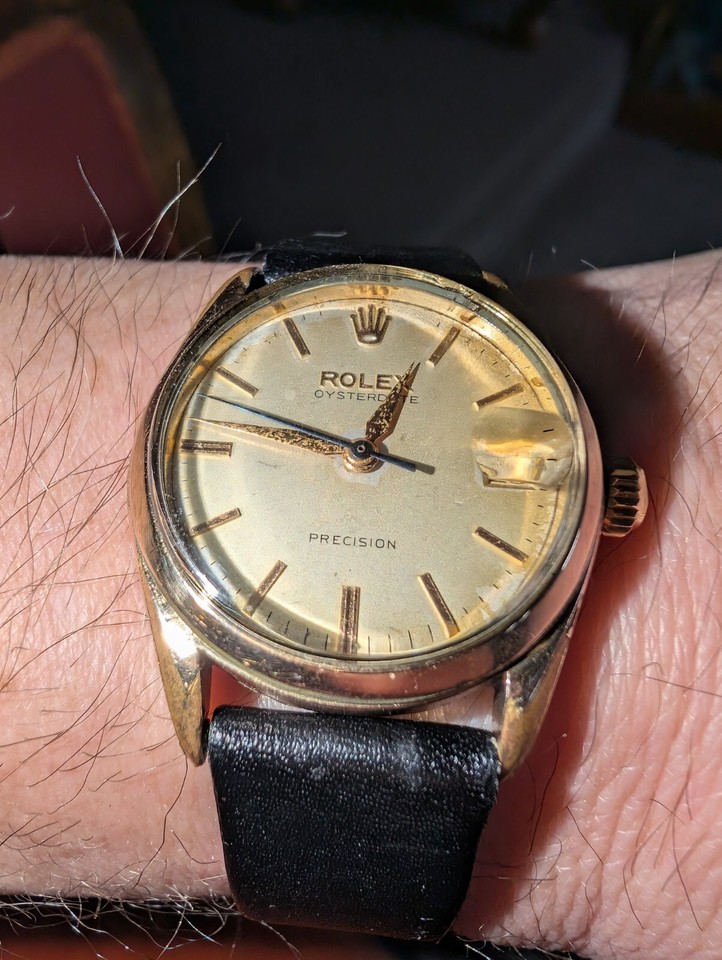 Rolex Oysterdate Precision Ref 6466 Gold Plated Wristwatch | eBay