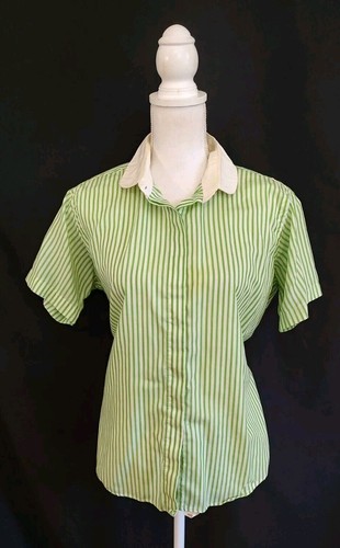 Vintage 70s Carroll Reed Ski Shop Preppy Stripe Green White Shirt ...