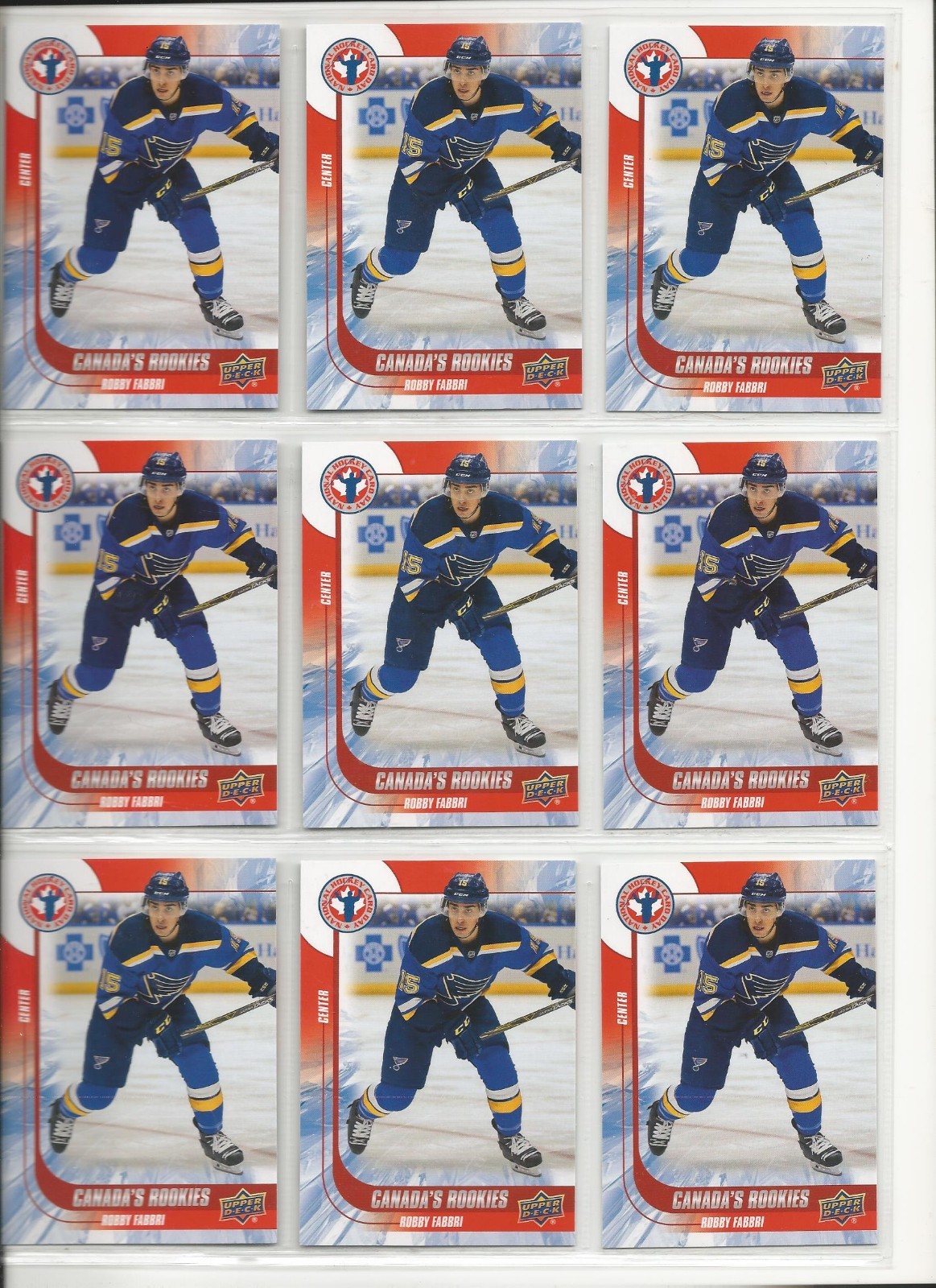 **Lot of 100** 2015-16 Upper Deck UD Robby Fabbri Rookie Cards RC #8 ...