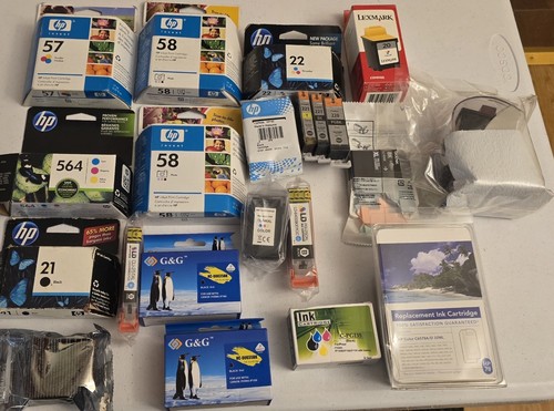 Lot of 20 Assorted Expired Ink New Cartridges Hp Lemark Canon Brother ...