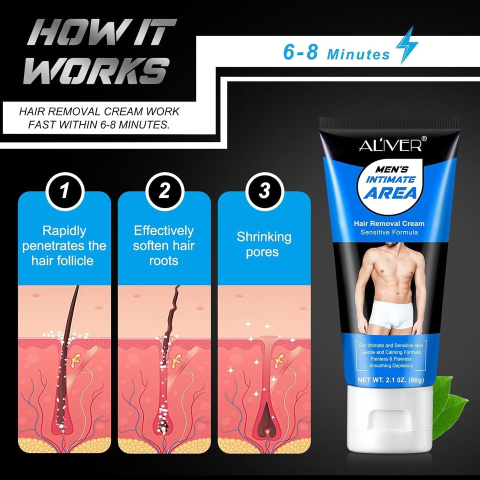 Intimate Hair Removal Cream for men, Hair Removal Cream for Pubic Hair ...