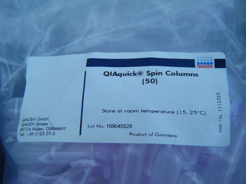 2 Qiagen Qiaquick PCR Purification Kit (partial). #28106. Spin Columns ...