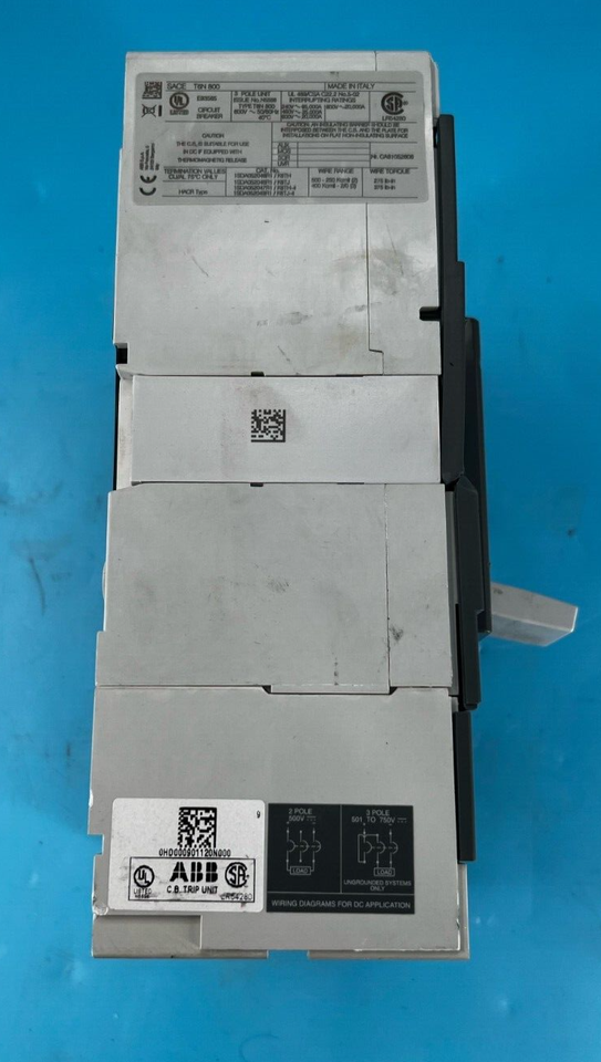 ABB TMAX T6N 800 Circuit Breaker 3-Pole SACE TMAX 800A PN:1SDA061661R1 ...
