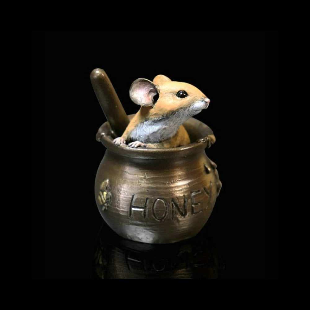 Hand Painted Mice Cold Cast Bronze Resin Mouse Figure Sculpture Michael ...