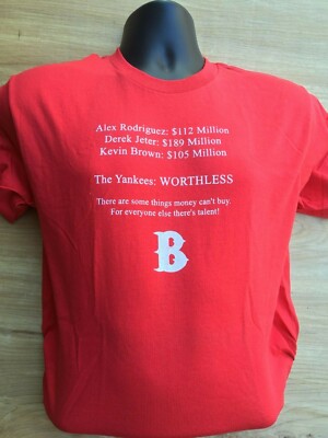 RED SOX VINTAGE WORTHLESS YANKEES T SHIRT 2005 world series 2001 2002 ...