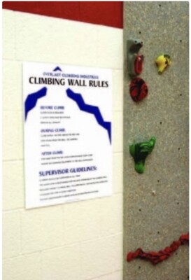 Everlast Climbing Wall Rules and Guideline Sign for Traverse Climbing ...