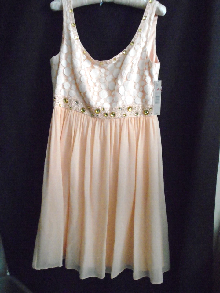 ANTONIO MELANI Dress Sz 8 Sleeveless Lined Cocktail Babydoll Peach Glow ...
